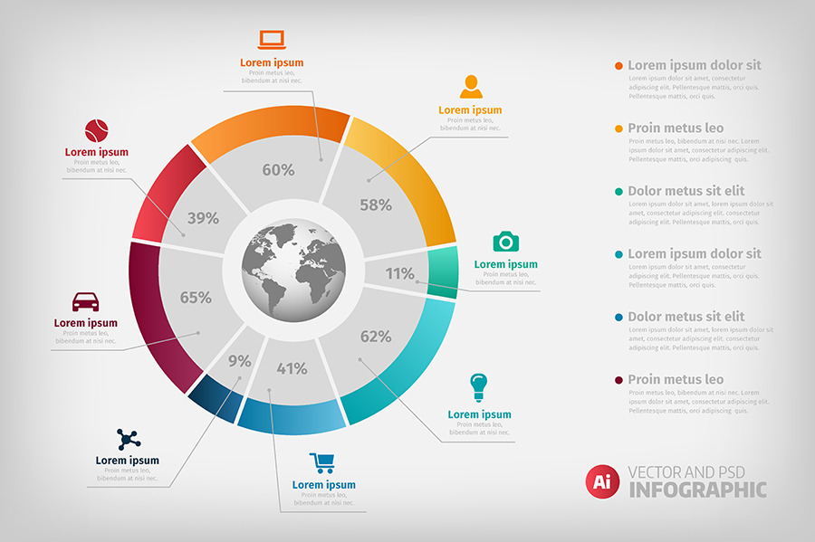Global diagram colorful infographic, a Graphic by Petr Stránský