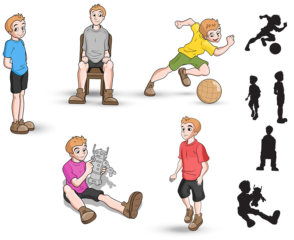 Boy playing - Various Poses | Illustrations ~ Creative Market