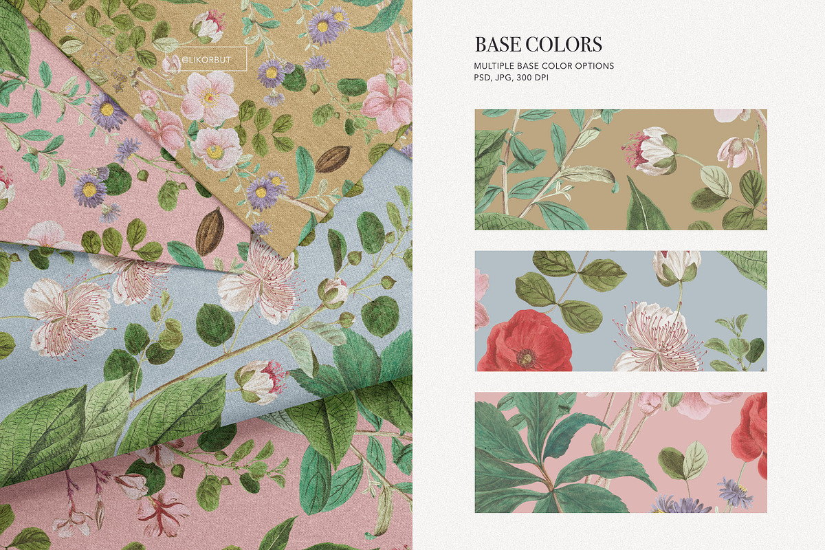 Botanical Floral English Pattern, an Illustration by likorbut