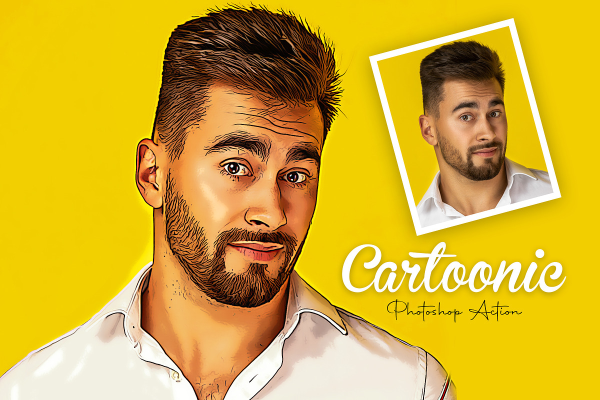 Cartoonic Photoshop Action, an Action Add-On by DesignCave | Creative ...