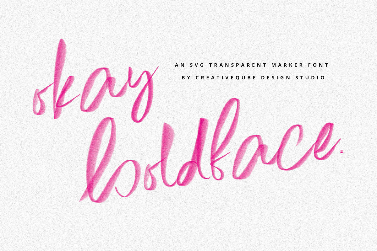 Okay Boldface SVG marker font, a Handwritten Font by Creativeqube Design