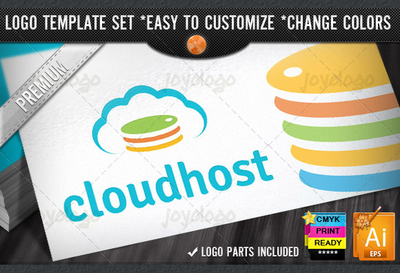 Color Server Cloud Hosting Logo, a Branding & Logo Template by joyologo