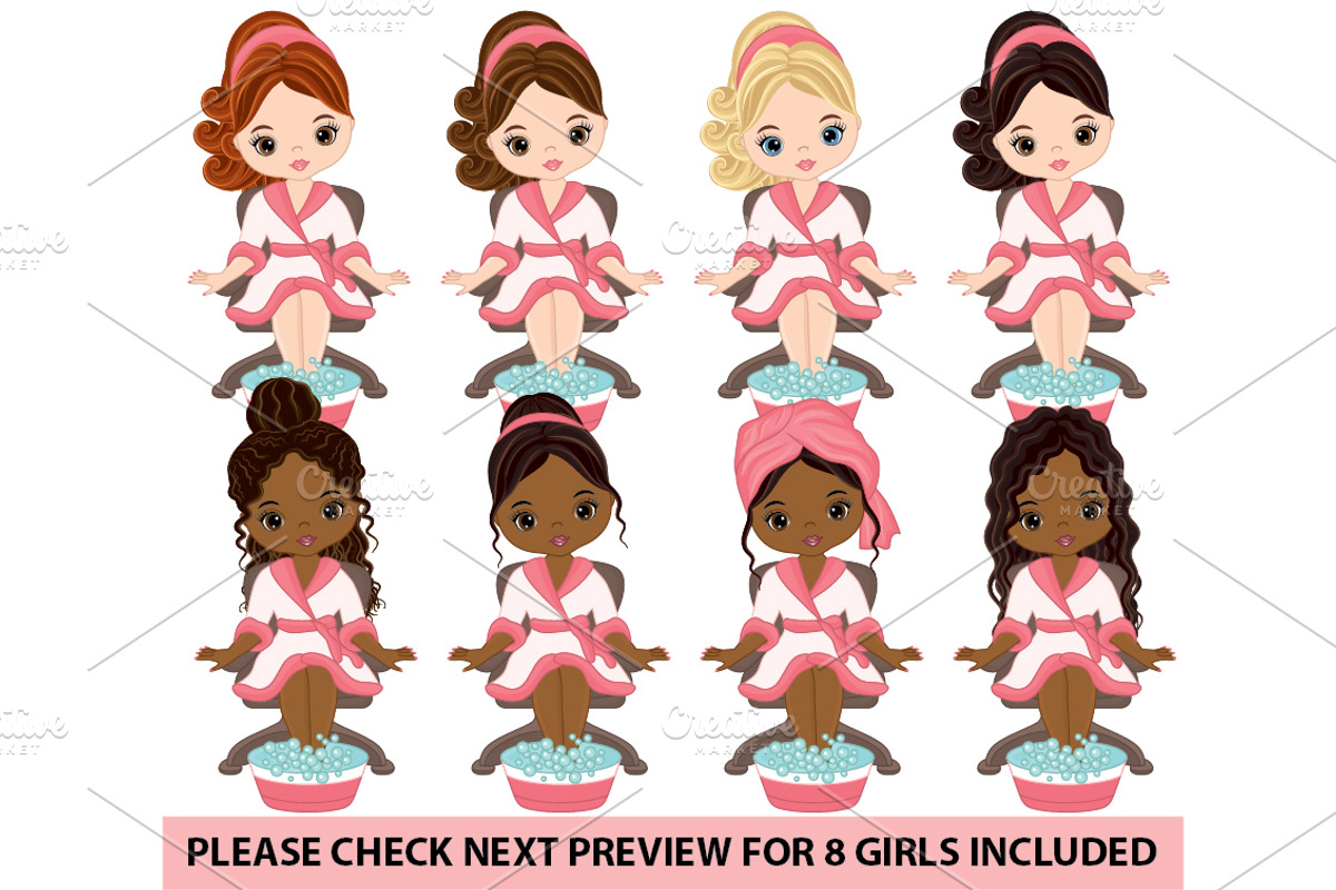 Vector Spa Girl Clipart, an Illustration by TheCreativeMill