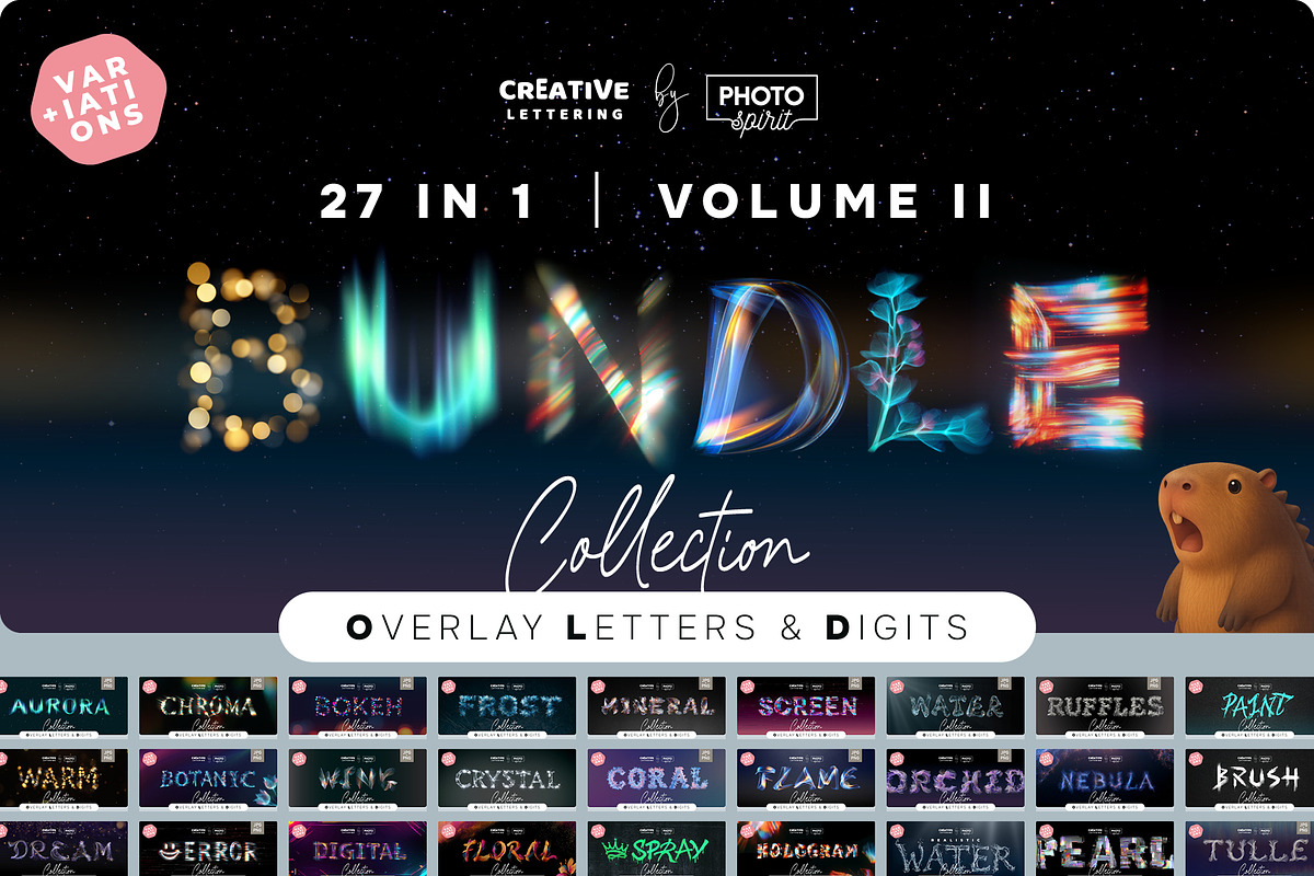 Letters Overlays Bundle II 27 In 1, a Symbol Font by PhotoSpirit