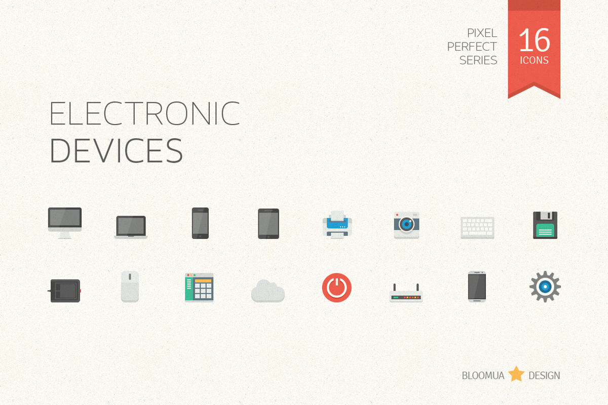 Electronic Devices Flat Icons, an Icon by Anatolii Babii
