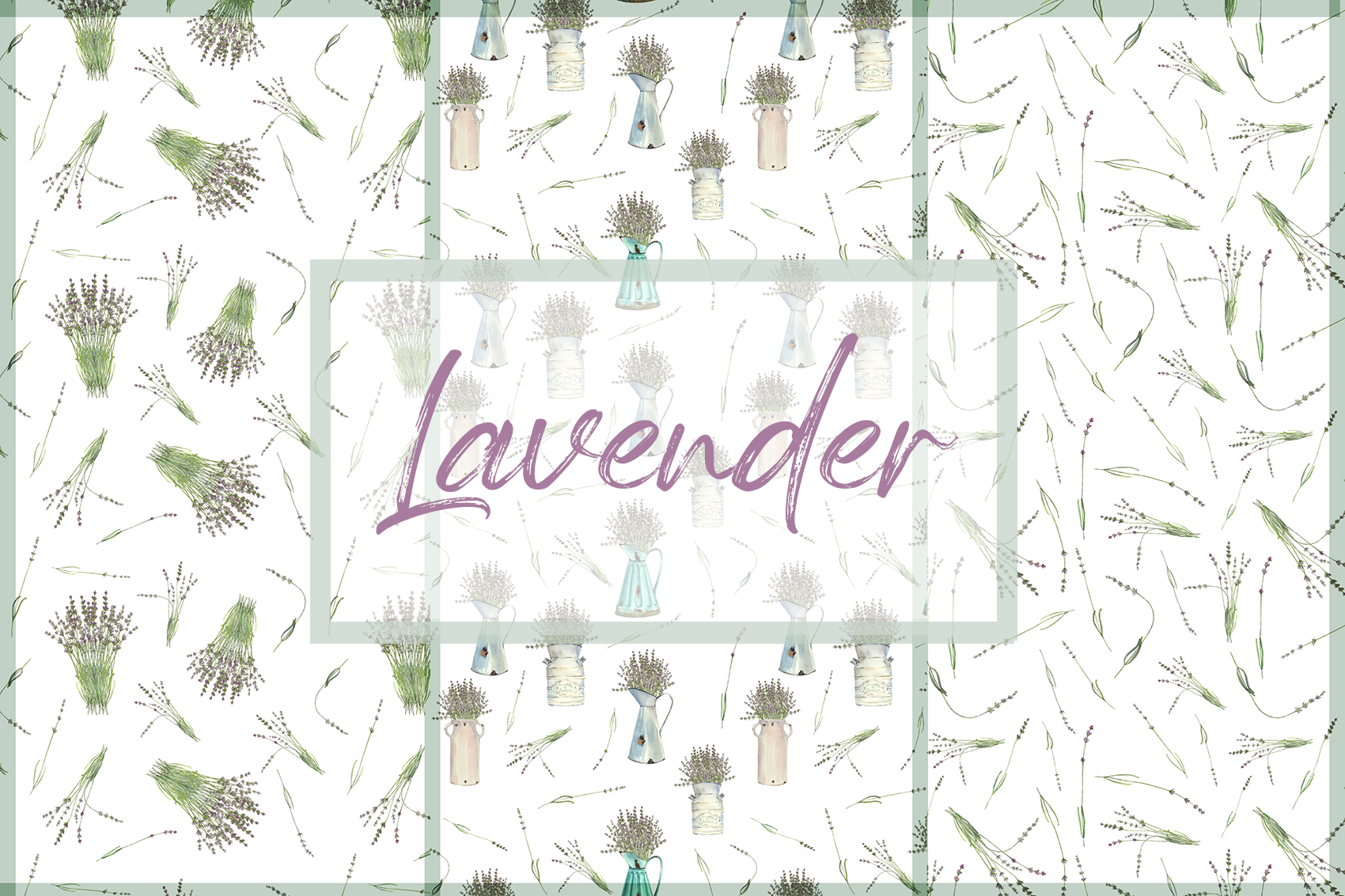 Watercolor Vintage Lavender Pattern, a Pattern Graphic by Tati Bordiu
