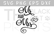 Mr and Mrs Hearts SVG PNG DXF EPS, an Illustration by TheBlackCatPrints