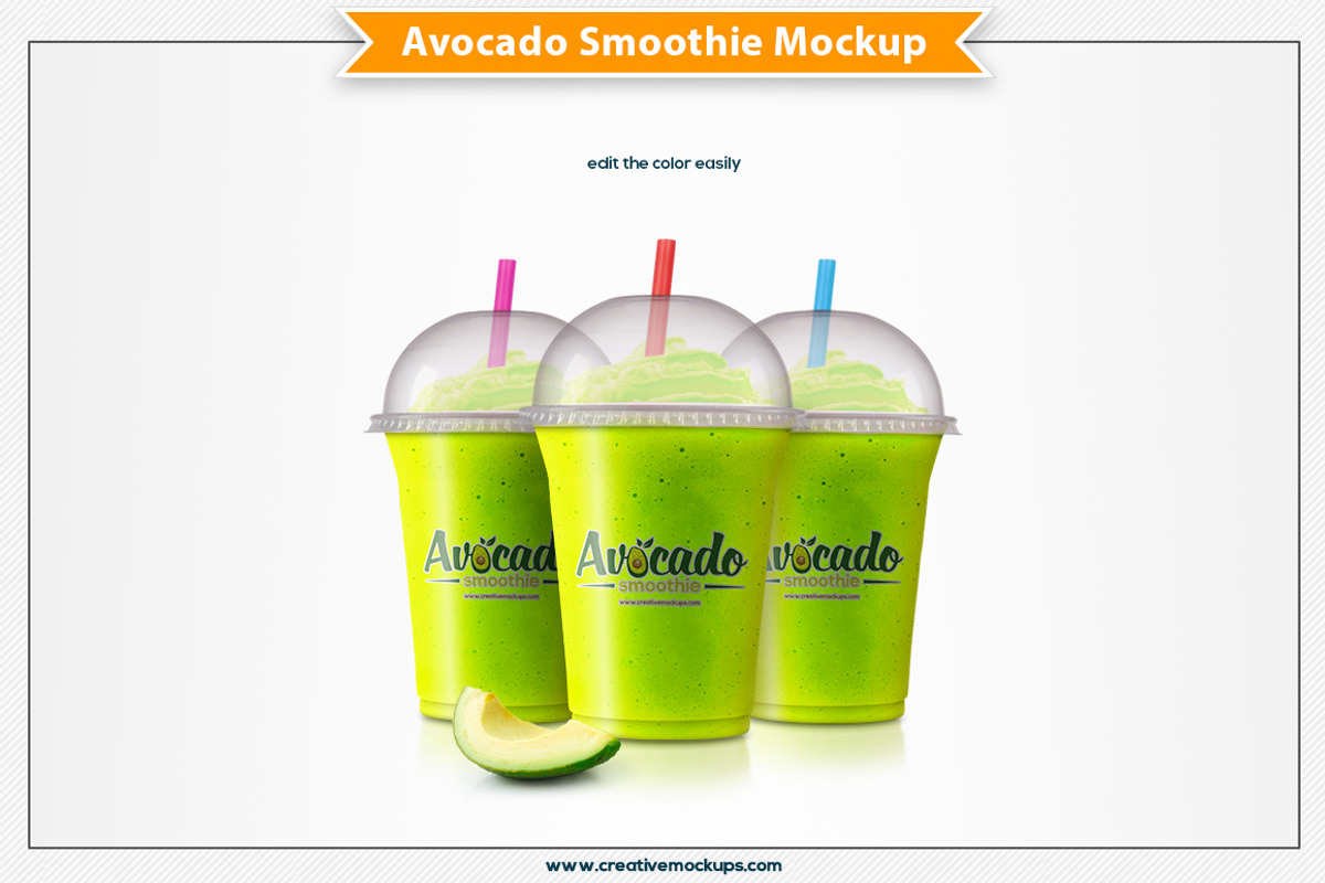 Avocado Smoothie Mockup, a Product Mockup by Plus Media