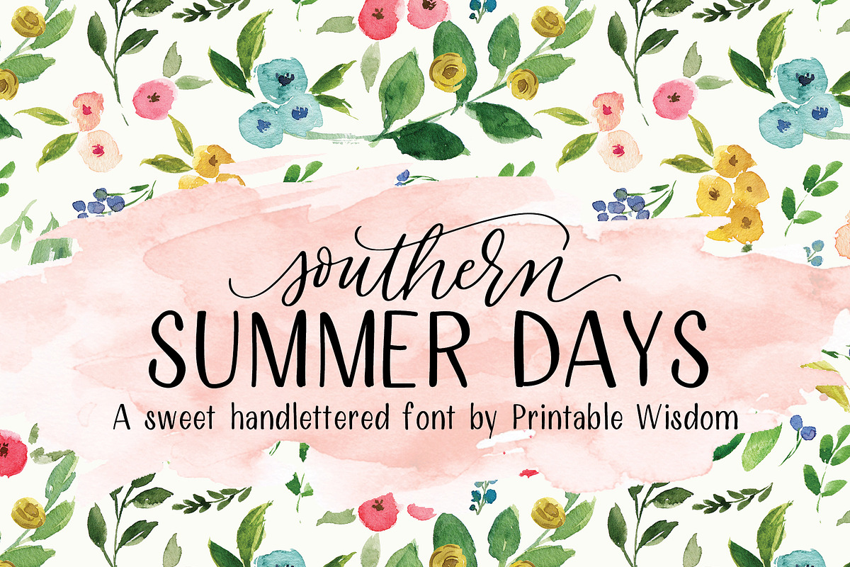 Southern Summer Days Font, a Sans Serif Font by Printable Wisdom
