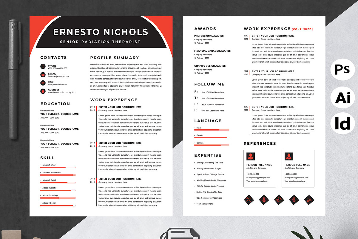 Unique Cv Design, a Resume Template by Attractive Resume