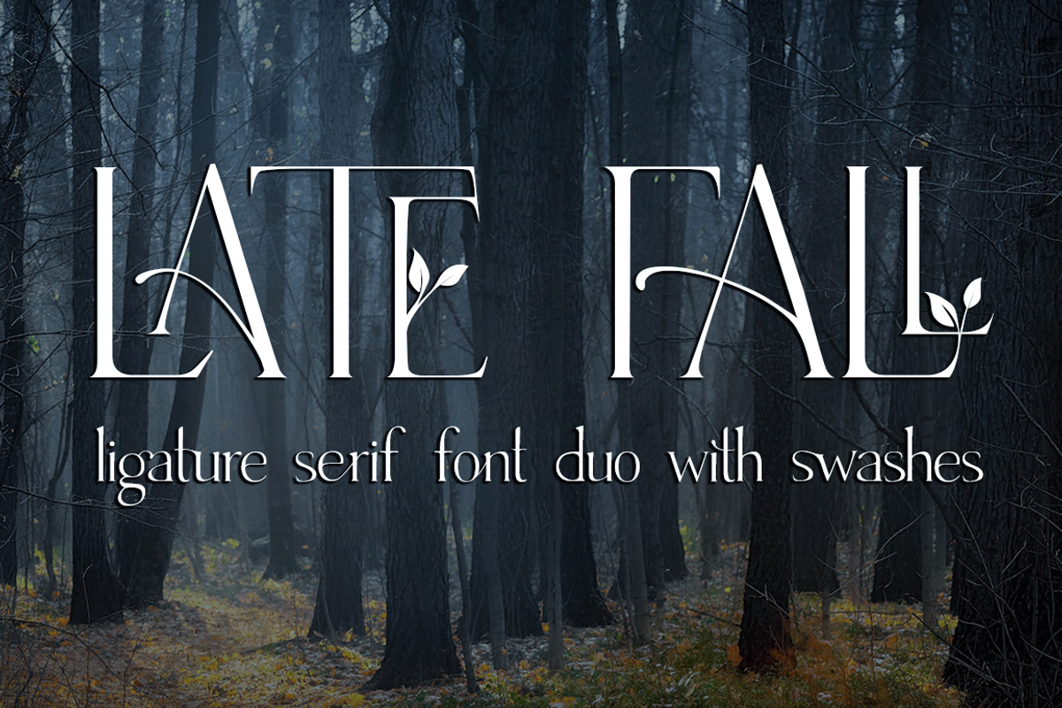 Late Fall - floral font duo, a Serif Font by Innire