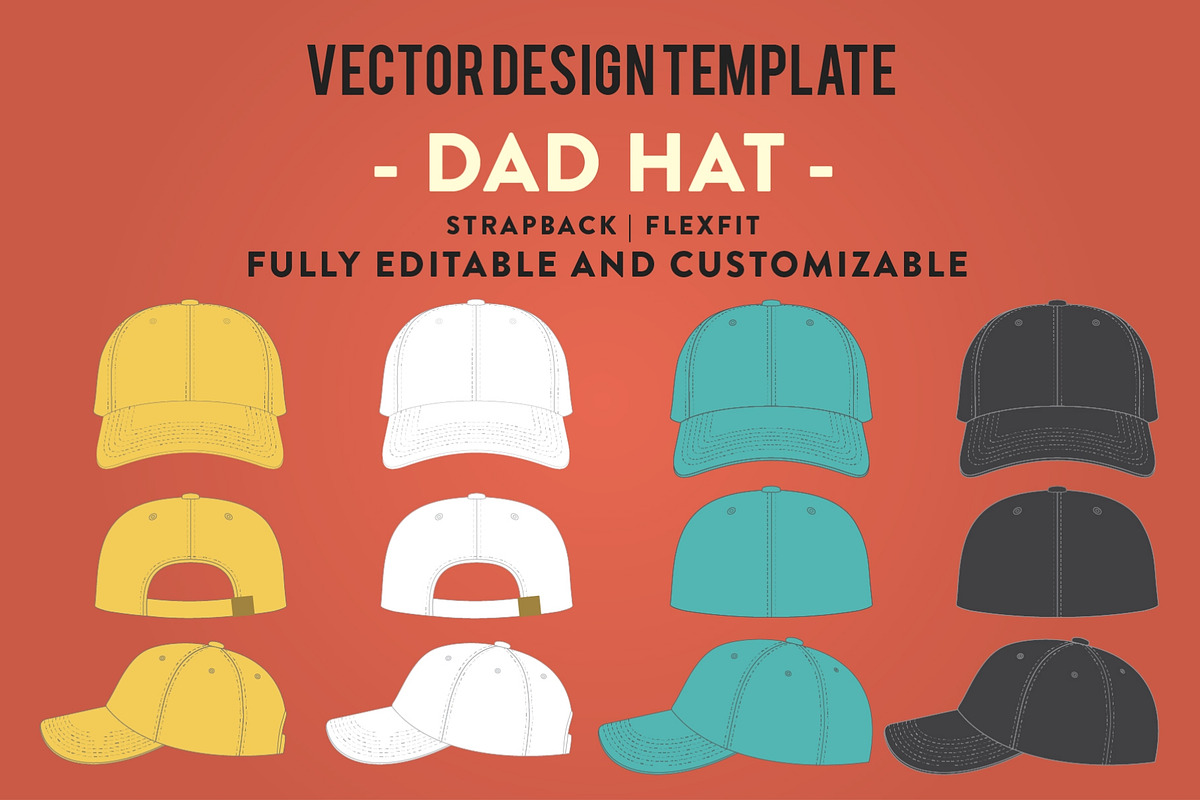 Hat Template - Bundle Pack, a Hat Mockup by Template Haven