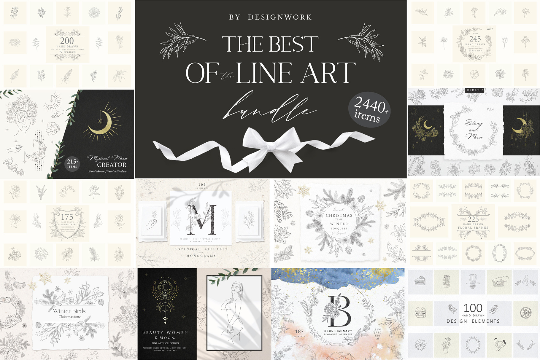 The best of the Line Art BUNDLE., a Decorative Illustration by Designwork