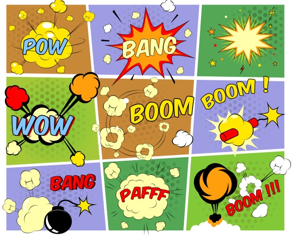 Mockups of comic book speech bubbles, a Print Template by Microvector