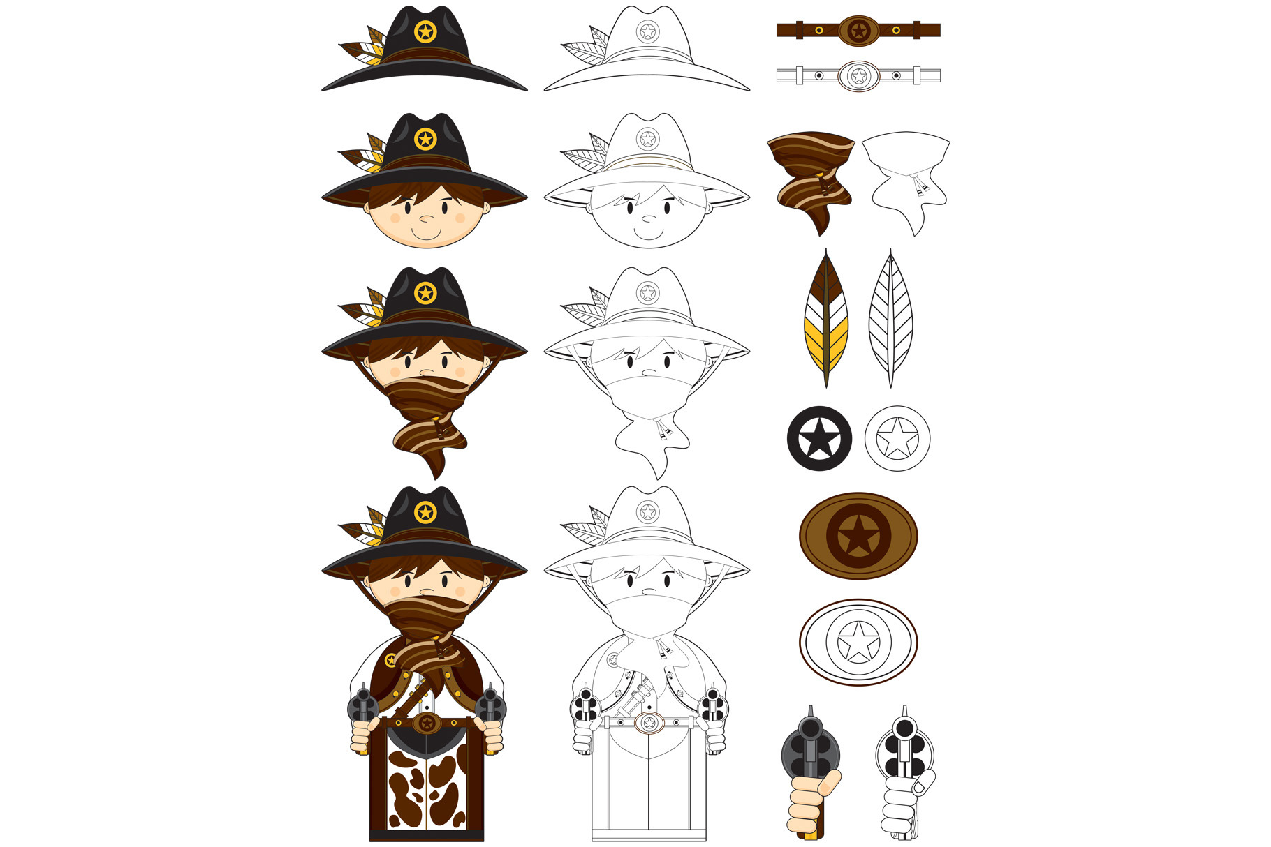 Wild West Cowboy Clip Art, an Illustration by Mark Murphy Creative ...