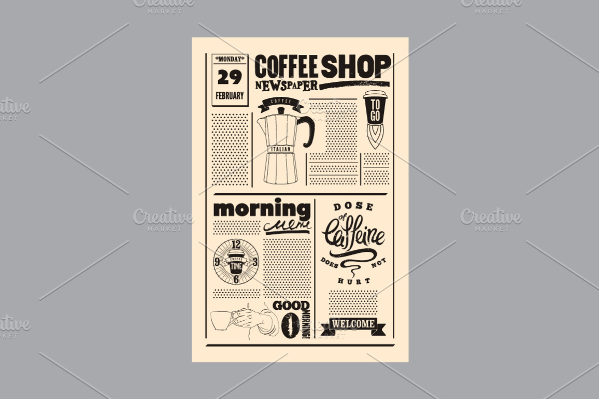 Coffee Shop vintage posters., a Decorative Illustration by PoPaShop