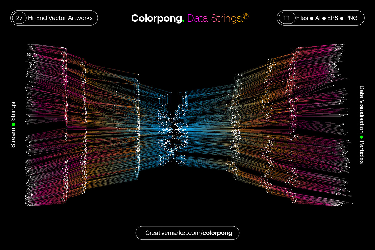 Data Strings – Vector Bundle, a Technology Illustration by Colorpong