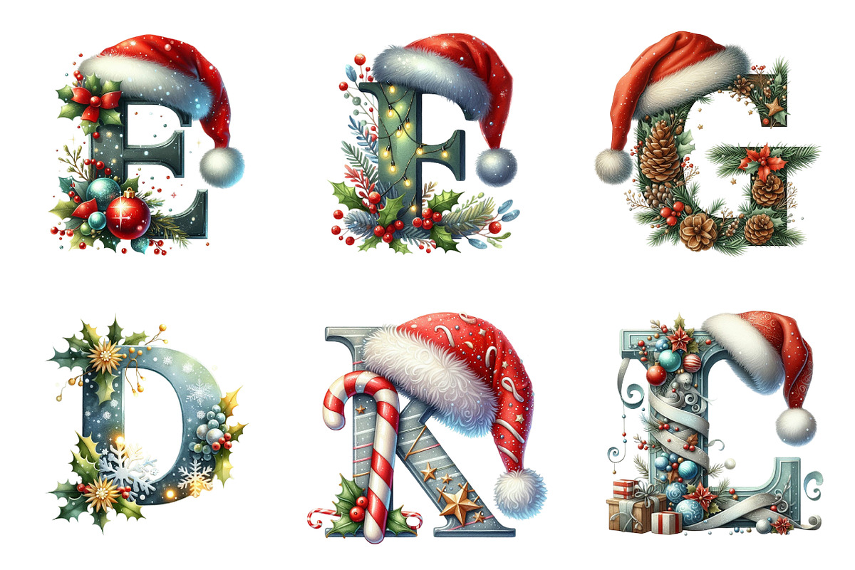 Christmas Alphabet Png Bundle, an Illustration by SinaCreation
