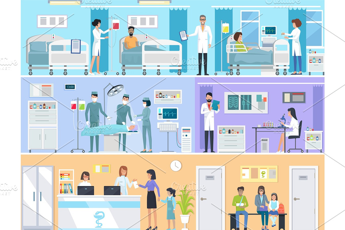Horizontal Set of Medical Services in Hospital, a Healthcare ...