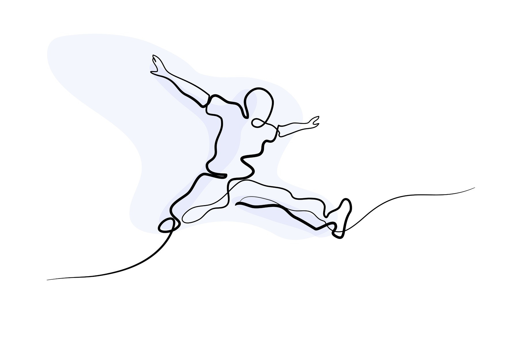 line drawing Happy man jumping, a Healthcare Illustration by Valenty