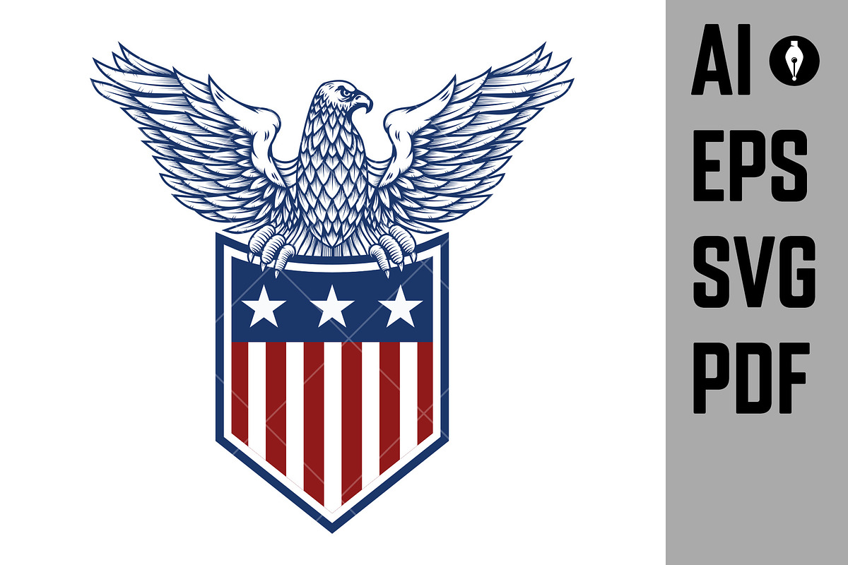 emblems with eagles and usa flags., a Branding & Logo Template by ...