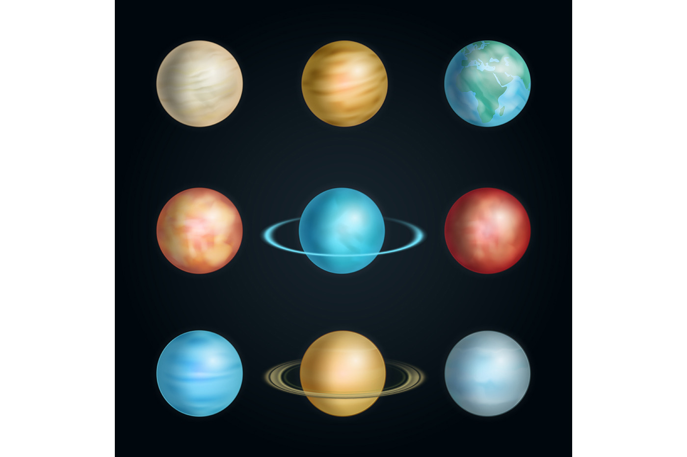 Realistic 3d Solar System Planet, an Education Illustration by Bigmouse_art