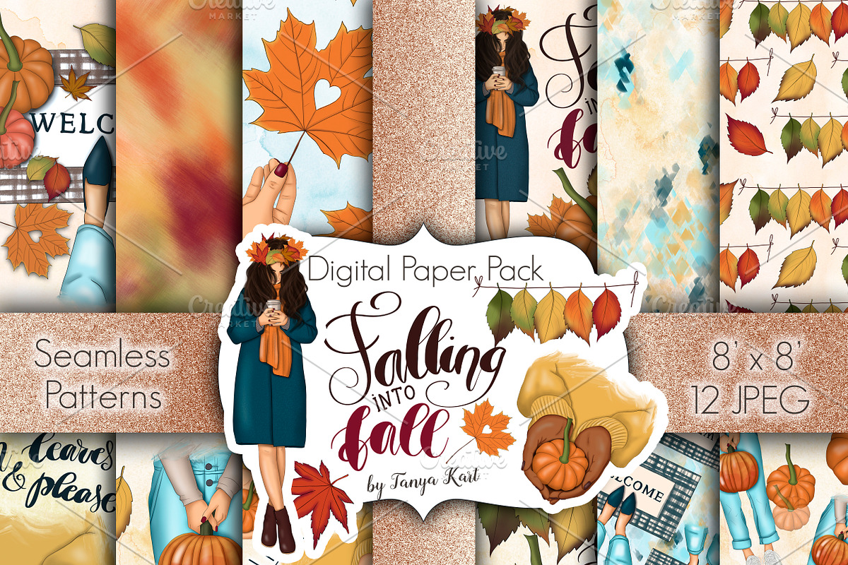 Falling Into Fall Clipart & Patterns, an Object Illustration by Tanya Kart