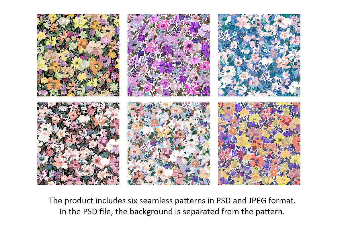Ditsy. Floral seamless patterns, a Pattern Graphic by emeraldthue ...