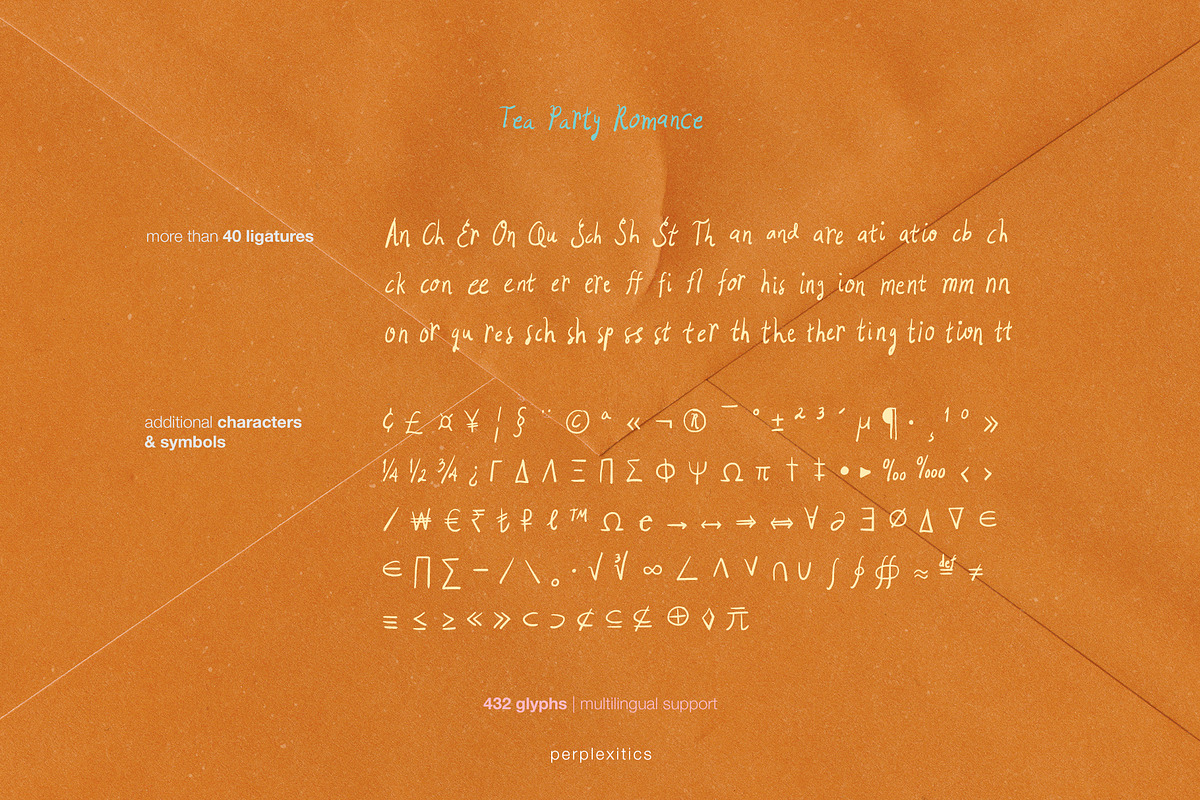 Tea Party Romance Handwritten Font, a Handwritten Font by Perplexitics