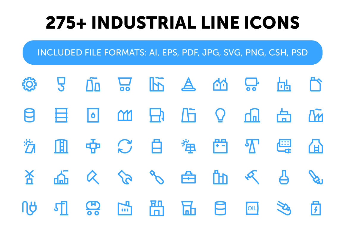 275+ Industrial Line Icons | Outline Icons ~ Creative Market