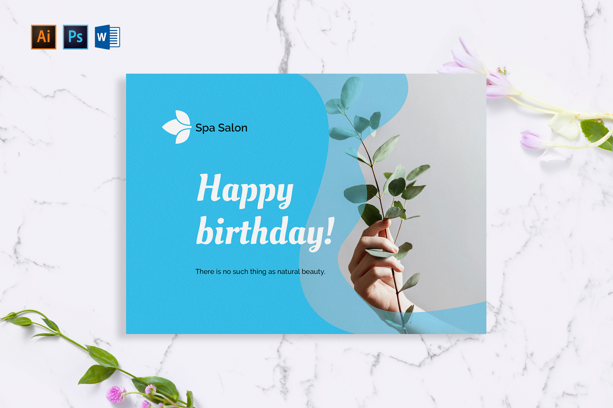 Spa Salon Greeting Card, a Card Template by TemplatesNow!