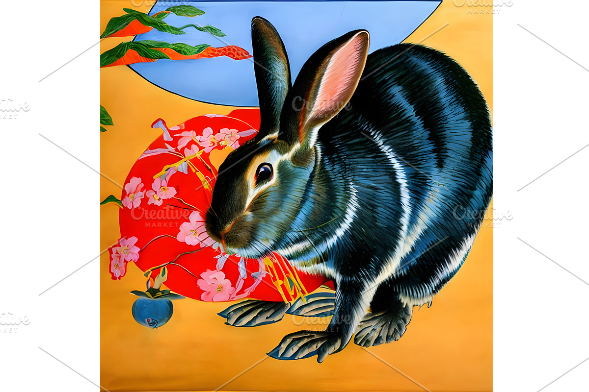 The black water rabbit is the symbol, an Animal Illustration by ...