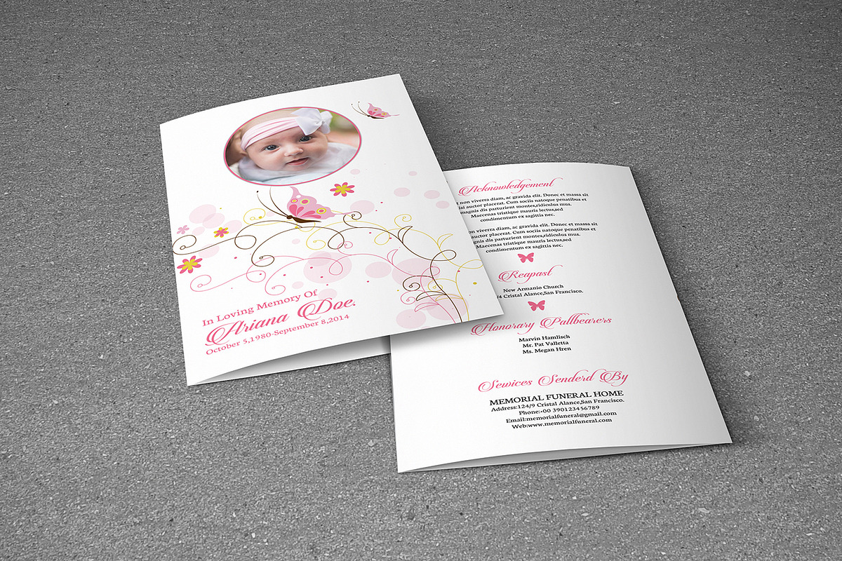 Child Funeral Program Template