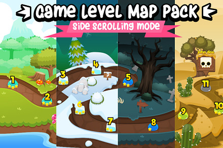 Game Level Maps Pack, an Illustration by pzUH