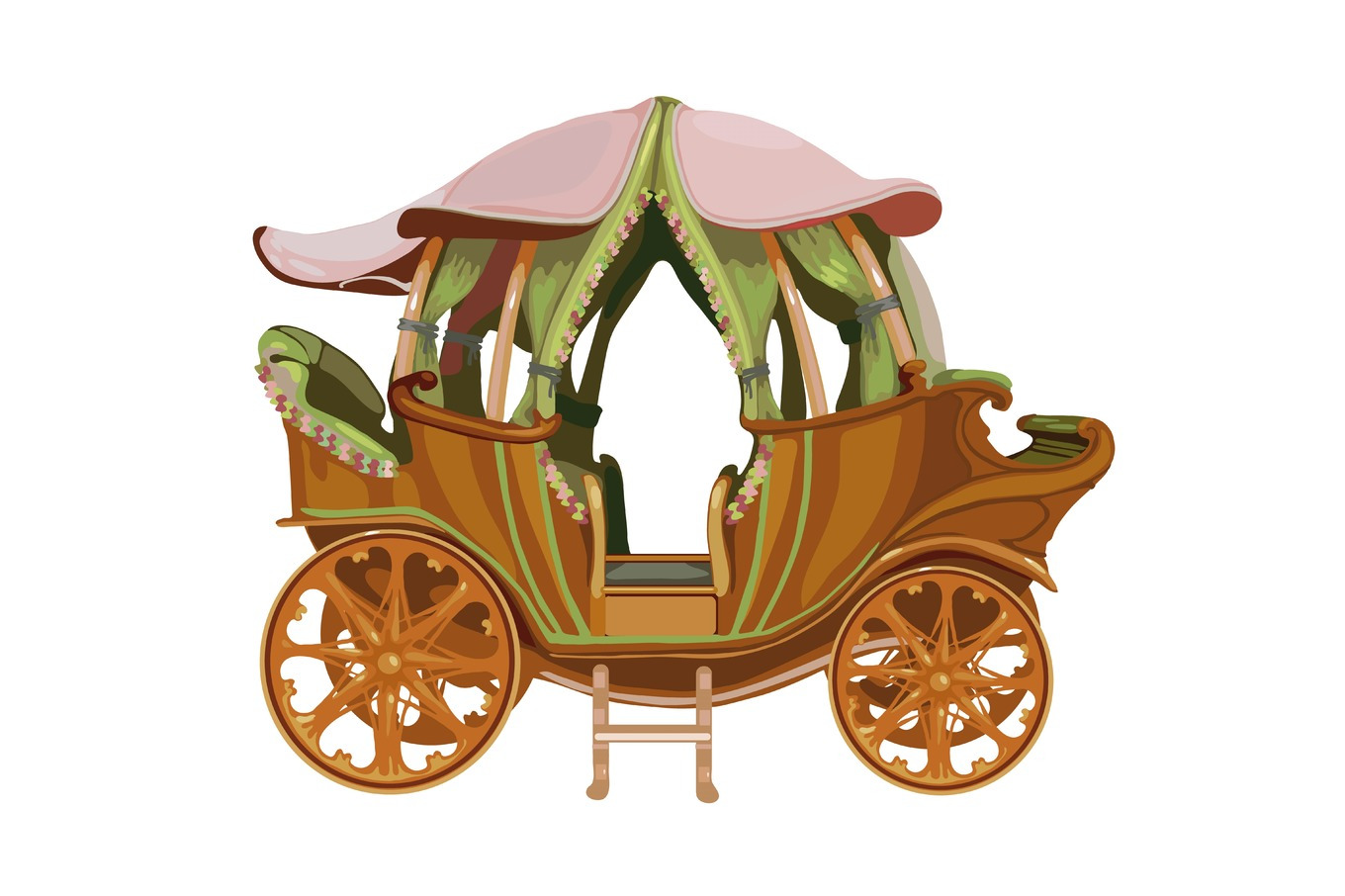 Cartoon carriage of Princess, a Decorative Illustration by ...