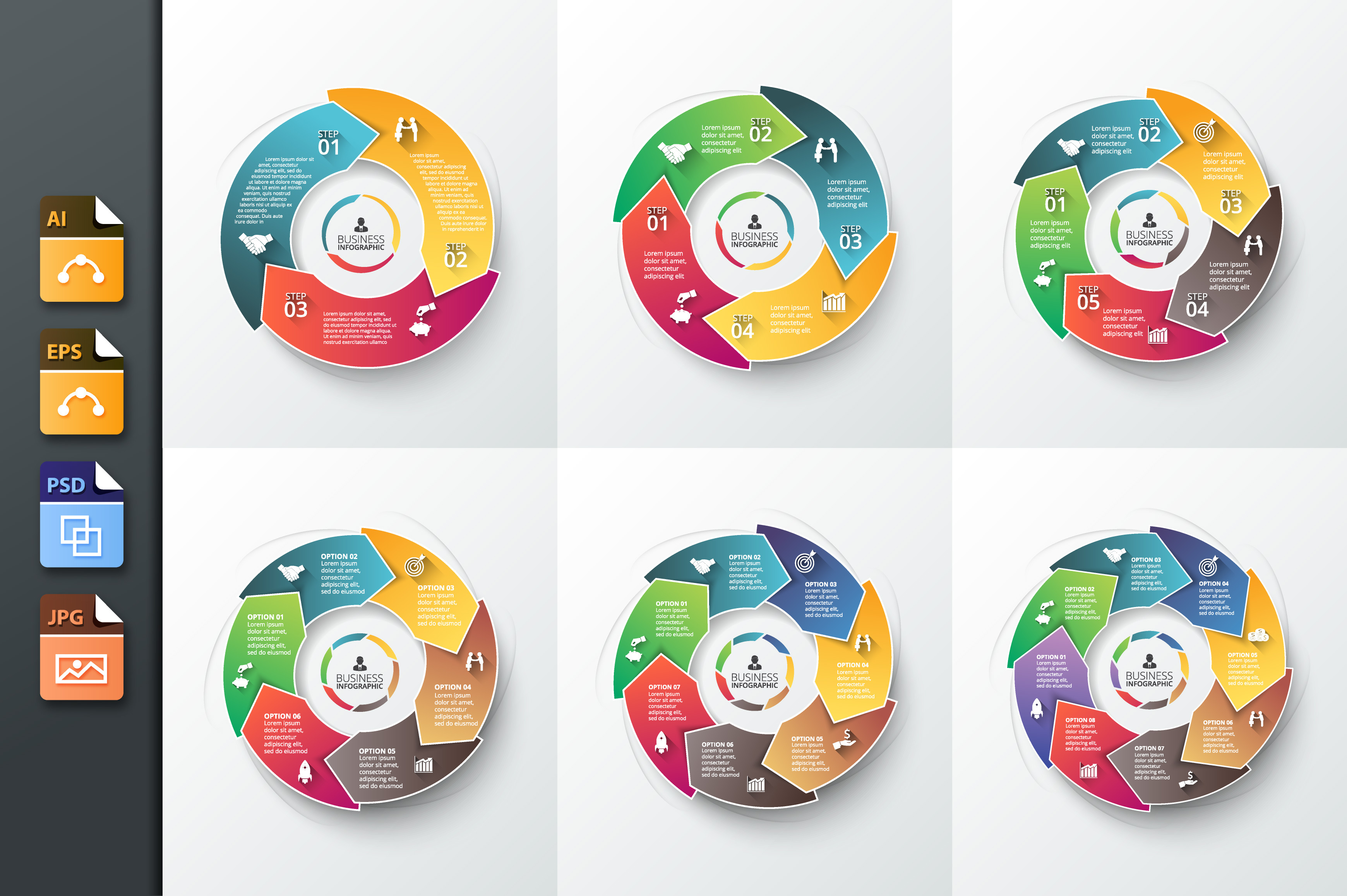 Infographics template set v.26, a Presentation Template by Abert