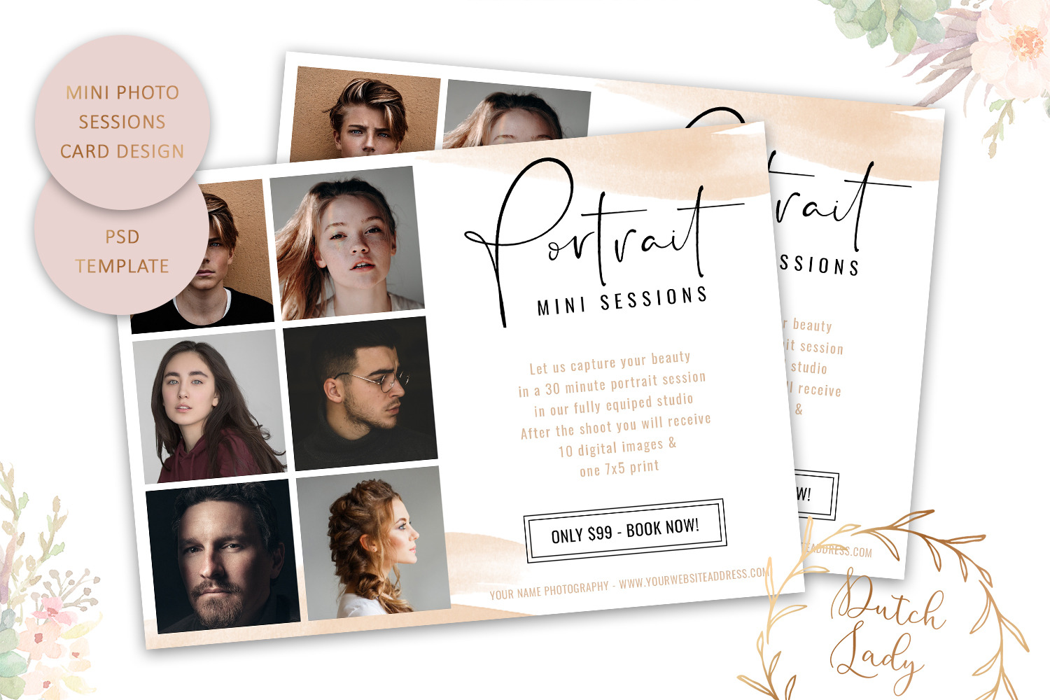 PSD Photo Session Card Template #29, a Card Template by The Dutch Lady ...