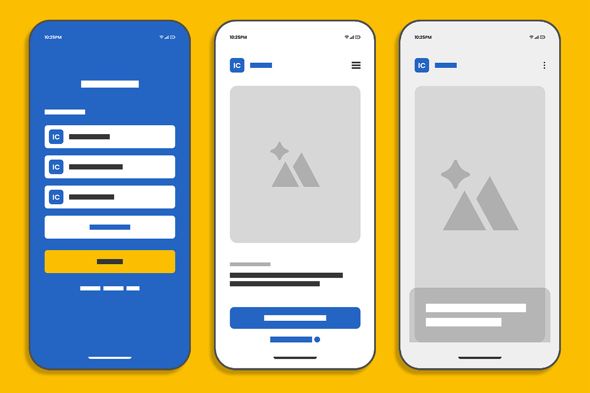 Clean Mobile App Wireframe UI Kit