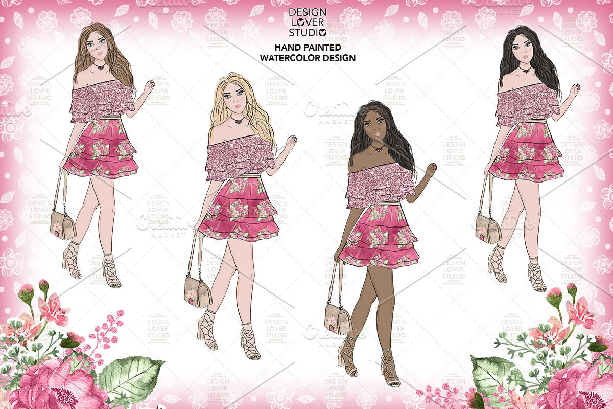 -50% Spring Girl design, an Illustration by designloverstudio