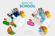 Back to school 2 mockup. Psd & Png, a Pens & Pencil Mockup by Kseniia