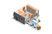 Warehouse isometric. Big storage, a Background Graphic by Onyx
