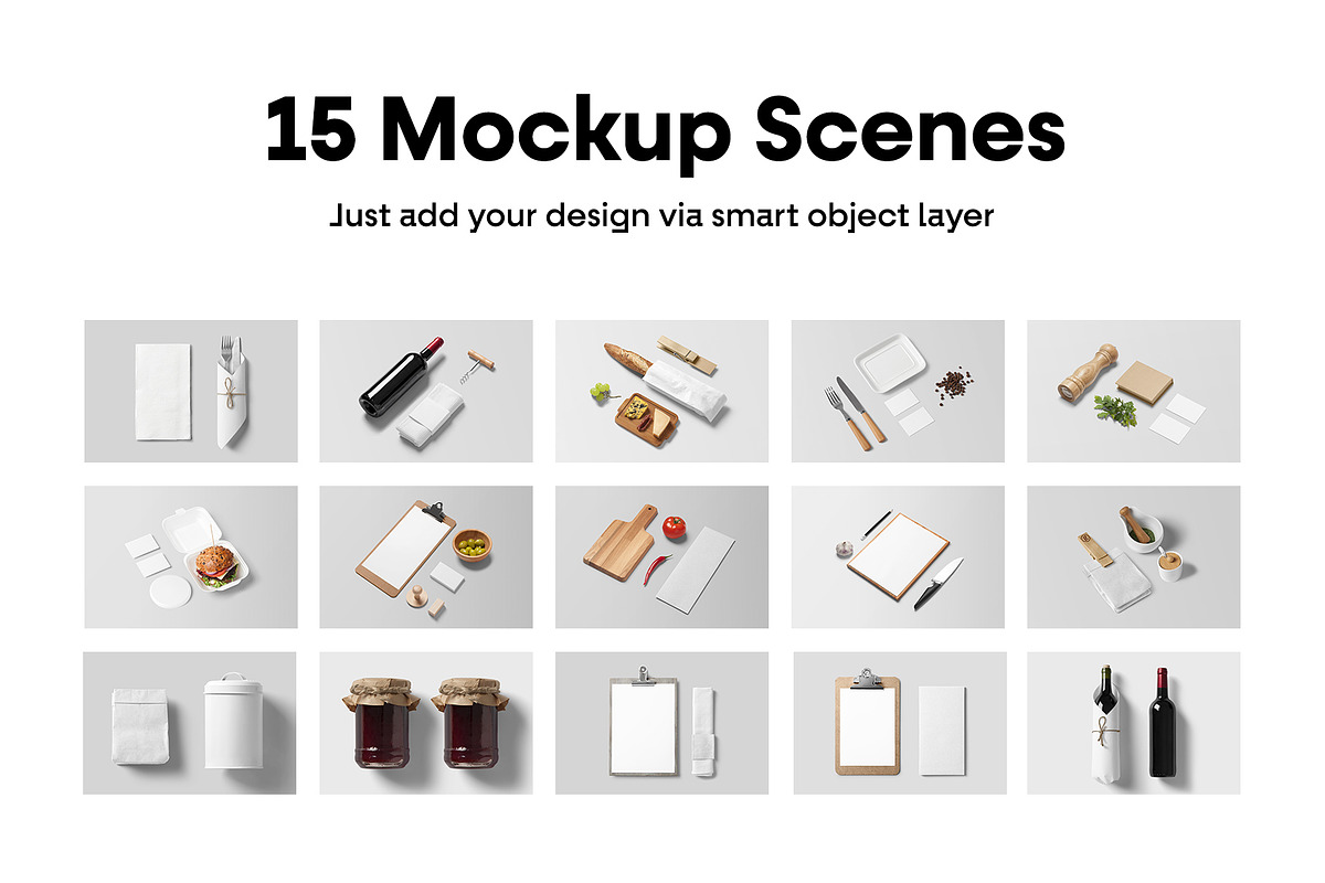 Restaurant Stationery Mockups - Scenes