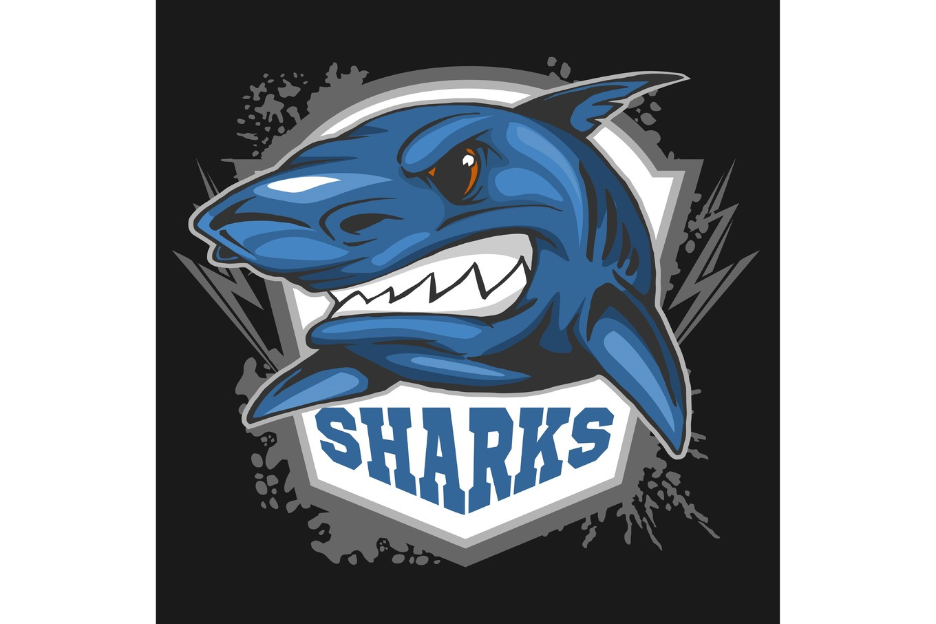 Mascot Sharks - emblem for a sport team., an Animal Illustration by ...