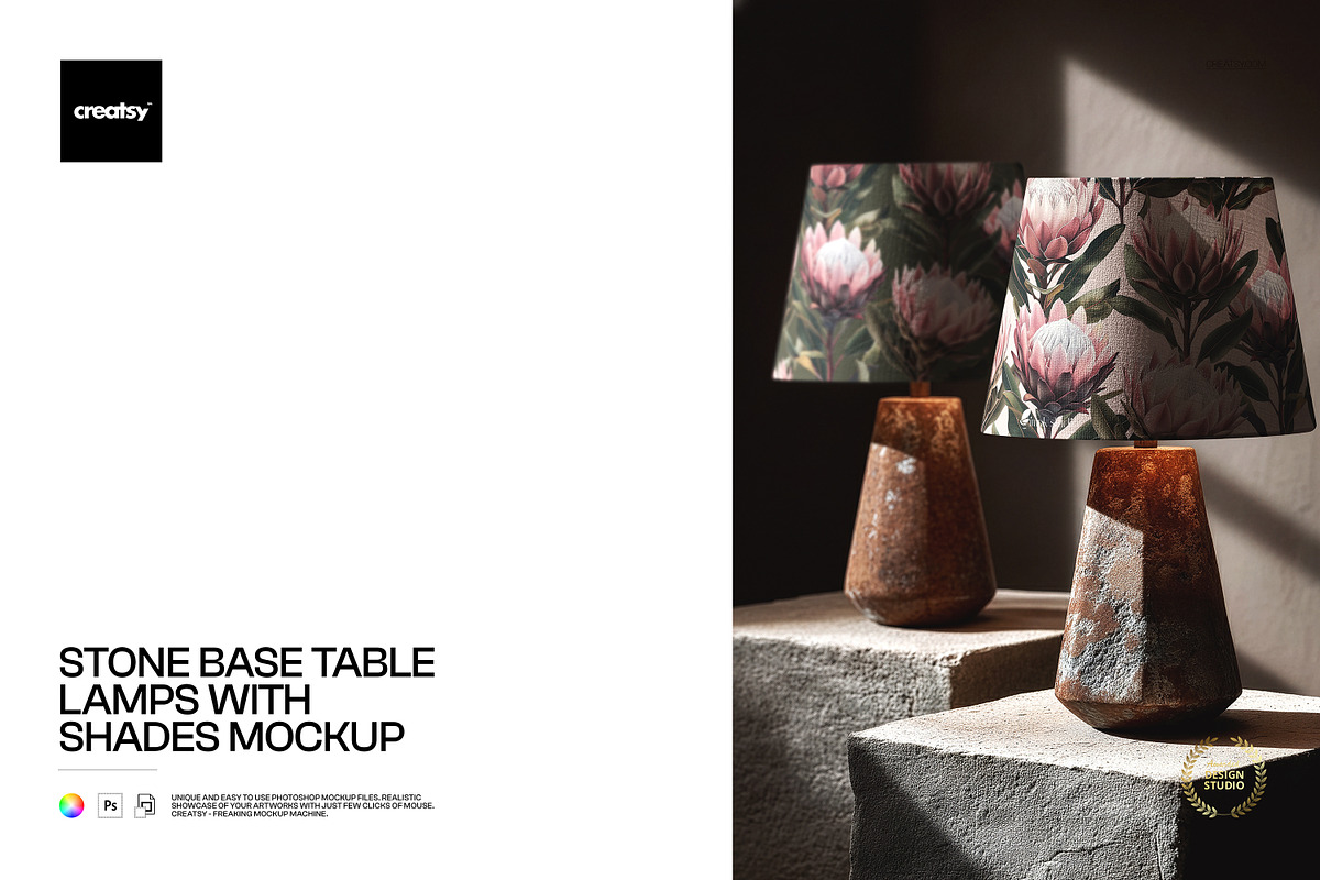 Table Lamps with Shades Mockup, a Household Mockup by creatsy5