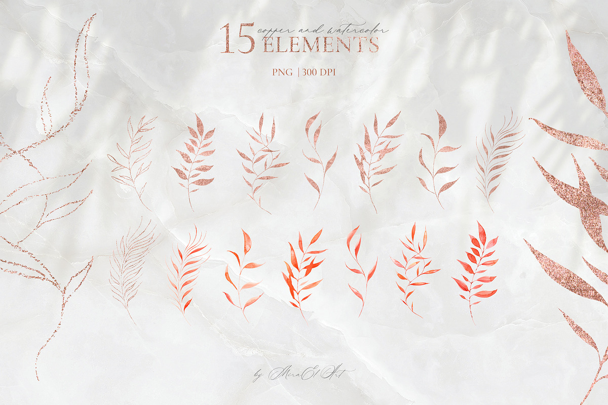 Watercolor & Copper Patterns