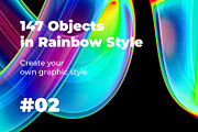147 Objects in Rainbow Style #02, an Object Graphic by ARKS ACADEMY