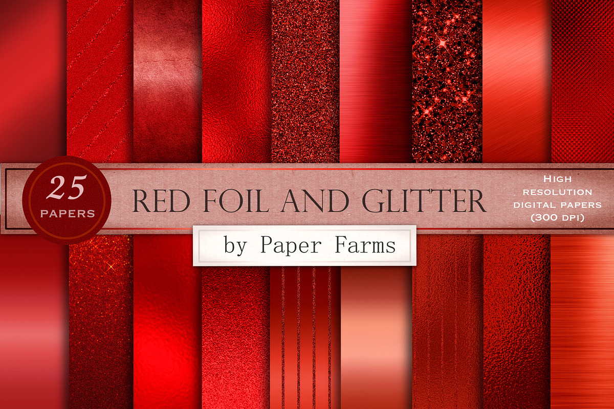 Red foil and glitter, a Texture Graphic by Paper Farms