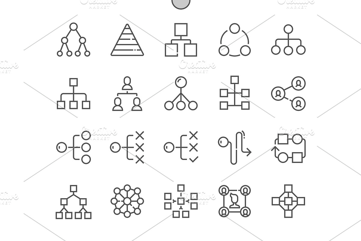 Hierarchy Line Icons, an Object Graphic by Palau | Creative Market