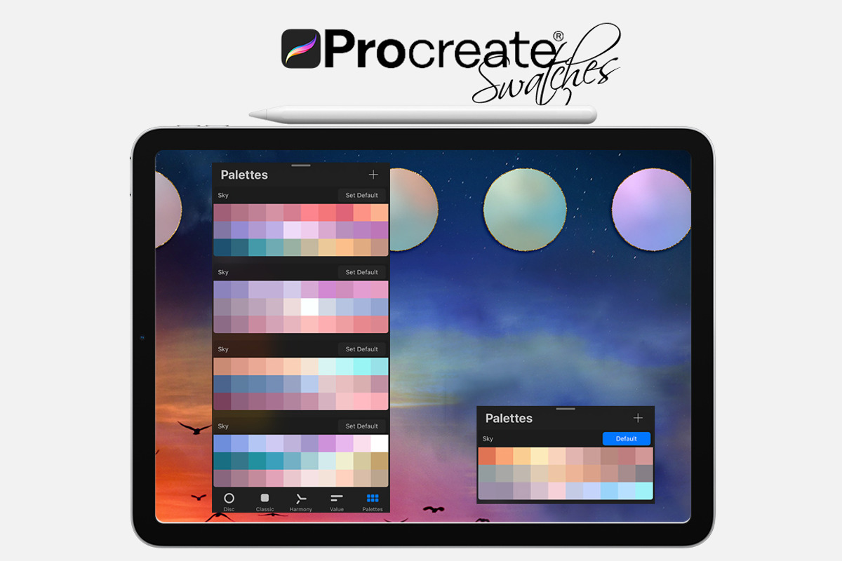 Cartoon Sky Swatches for Procreate, a Palette Add-On by FaeryDesign ...