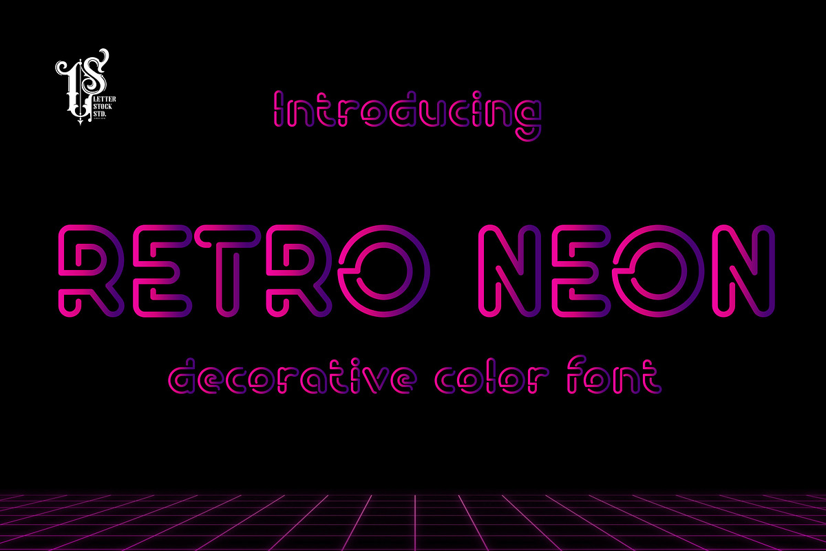 Retro Neon – Opentype SVG Color Font, a Font by LetterStock